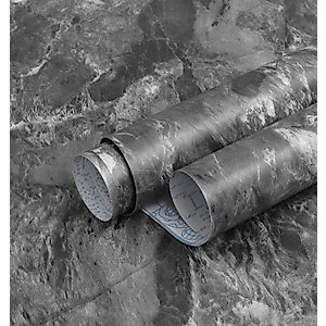 Guvana Matte Marble Contact Paper for Countertop 15.7''x78.7'' Removable Grey Wallpaper Marble Peel and Stick Wallpaper Matte Marble Contact Paper Waterproof Self Adhesive Wallpaper for Kitchen Decor
