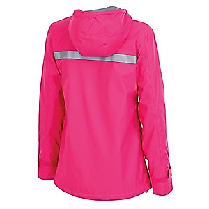 Charles River Apparel Women's New Englander Waterproof Rain Jacket, Hot Pink Reflective, XL