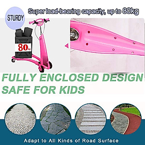 SZNWJ ygqtbc Flicker Scooter Perfect for Children Aged 2+,LED Light-Up Wheels Foldable Adjustable Kick Scooter Aluminum Outdoor use (Color : Green)