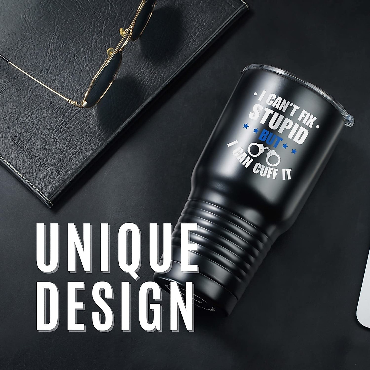 Onebttl Funny Gifts for Police Officers Men, Law Enforcement Gifts, Correctional Officer Gifts, Retirement Gifts Graduation Gifts For Cops, Stainless Steel Tumbler - 30 oz