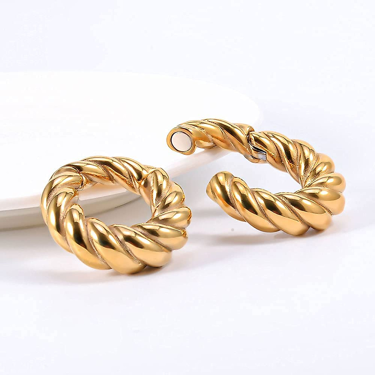 PUNKYOUTH Ear Hanger Weights for Stretched Ear Gauges 0g 00g Stainless Steel Ear Heavy Dangle for Women Plugs Tunnels Piercing Kit