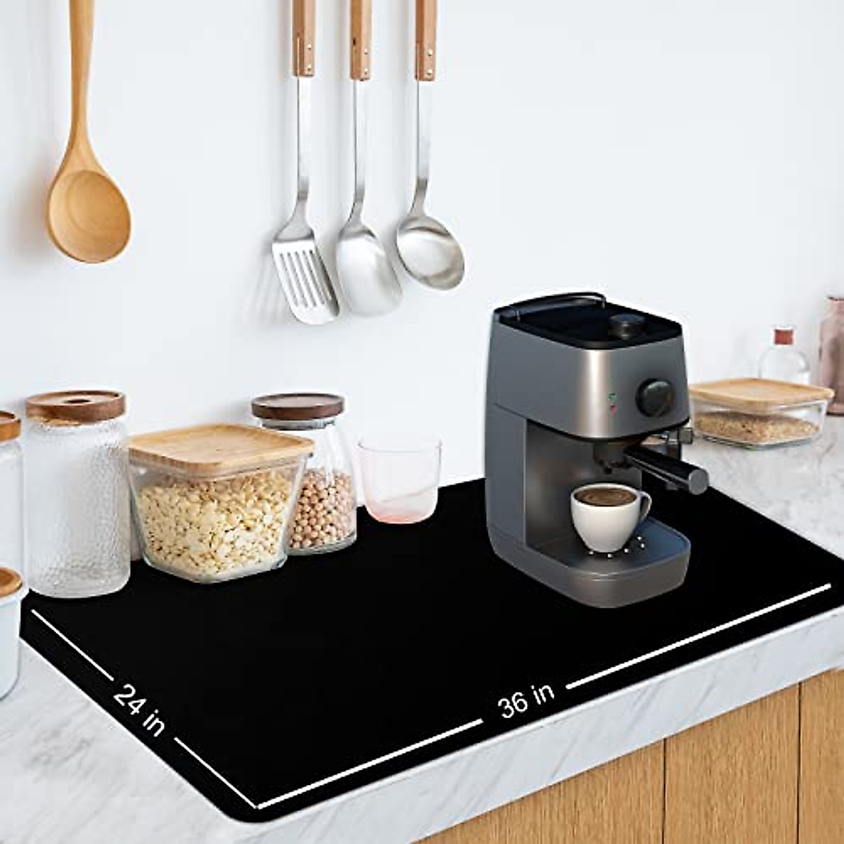 Silicone Craft Mat,36x24 Inch Extra Large Silicone Mat for placemat, Painting, Clay, Projects, Arts and Crafts, Soldering and Resin (Black)