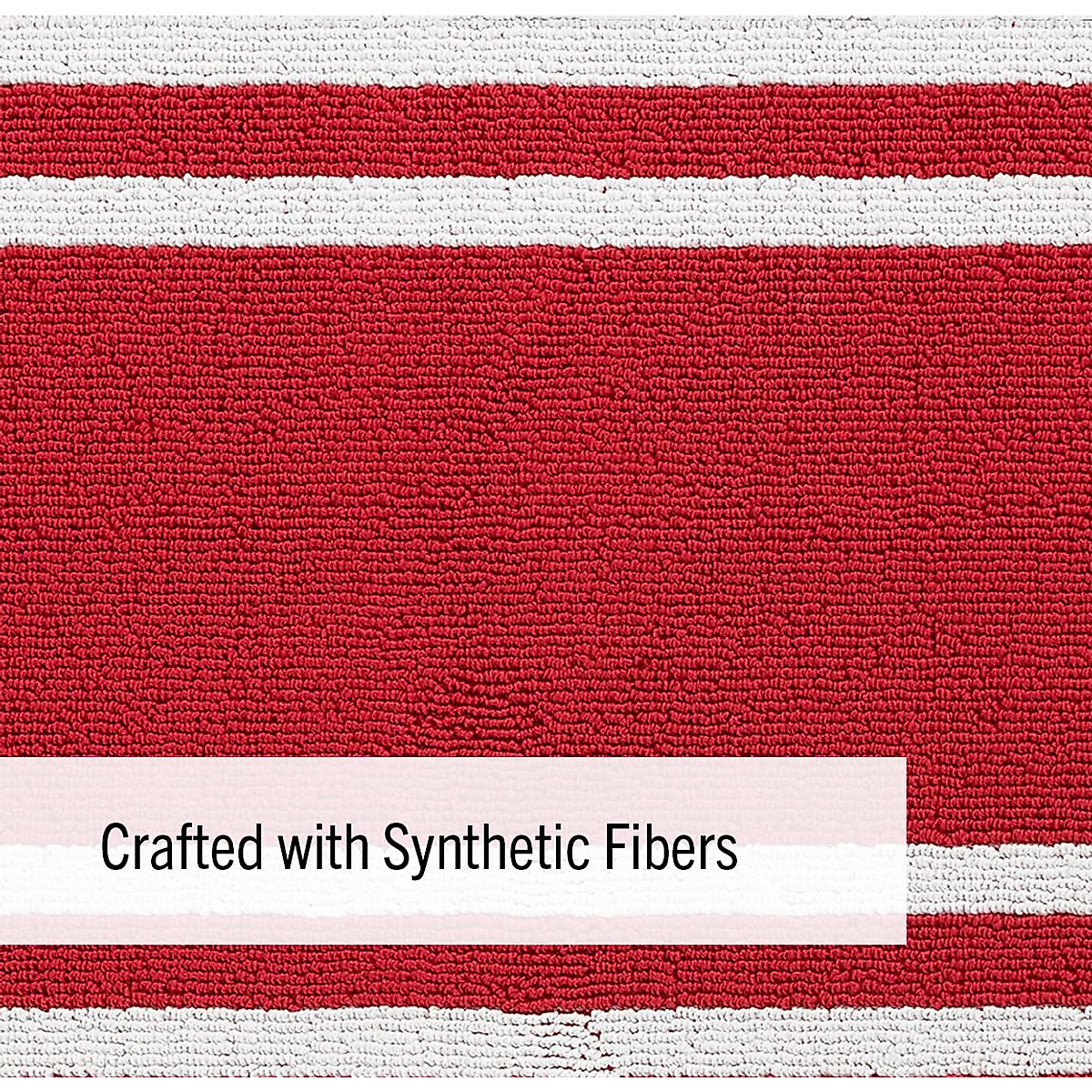 Nautica Runner Rug | Indoor Carpet for Entryway & Hallway Rug| Non-Slip and Non-Skid Entry and Kitchen Door Mat| Machine Washable Low Profile Floor Mat | 26" x 72"| Double Border Red and White