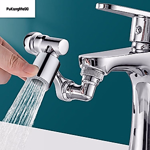 2Pack - BSPIX 1080° Rotating Faucet Aerator Extender (Plastic) with Aerator Wrench - 22mm Inside Diameter Suitable for 20-24mm Faucets - Dual Models And Robotic Arm for Kitchen/Bathroom Sinks