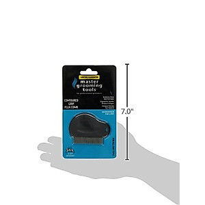 Master Grooming Tools Contoured Grip Flea Combs — Ergonomic Combs for Removing Fleas, Black, 3-inch
