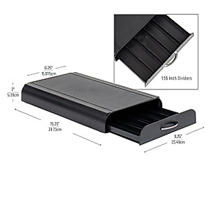 Mind Reader Coffee Pod Drawer Compatible with Nespresso Capsule, 9.21 x 15.94 x 2.36, Black