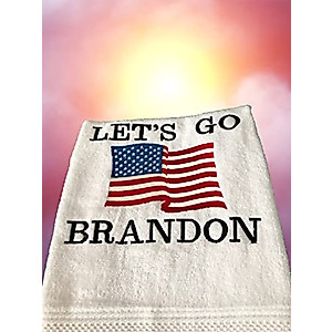 Let's Go Brandon Embroidered Hand Towel