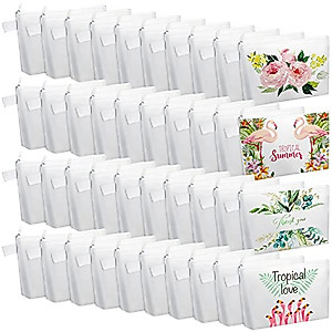 40 Pcs Blank Canvas Bag Sublimation Cosmetic Canvas Pouch (5 x 10 x 1.8 Inches)