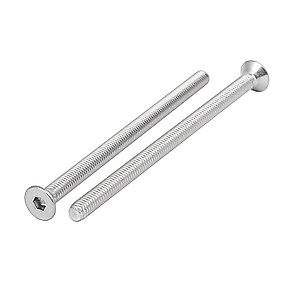 uxcell M6x100mm 304 Stainless Steel Flat Head Hex Socket Cap Screws DIN7991 10pcs