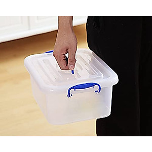9 Quart Clear Storage Latch Bins with Lids/Handle, Plastic Clear Stackable Box, 9-Liter (2 Pack)