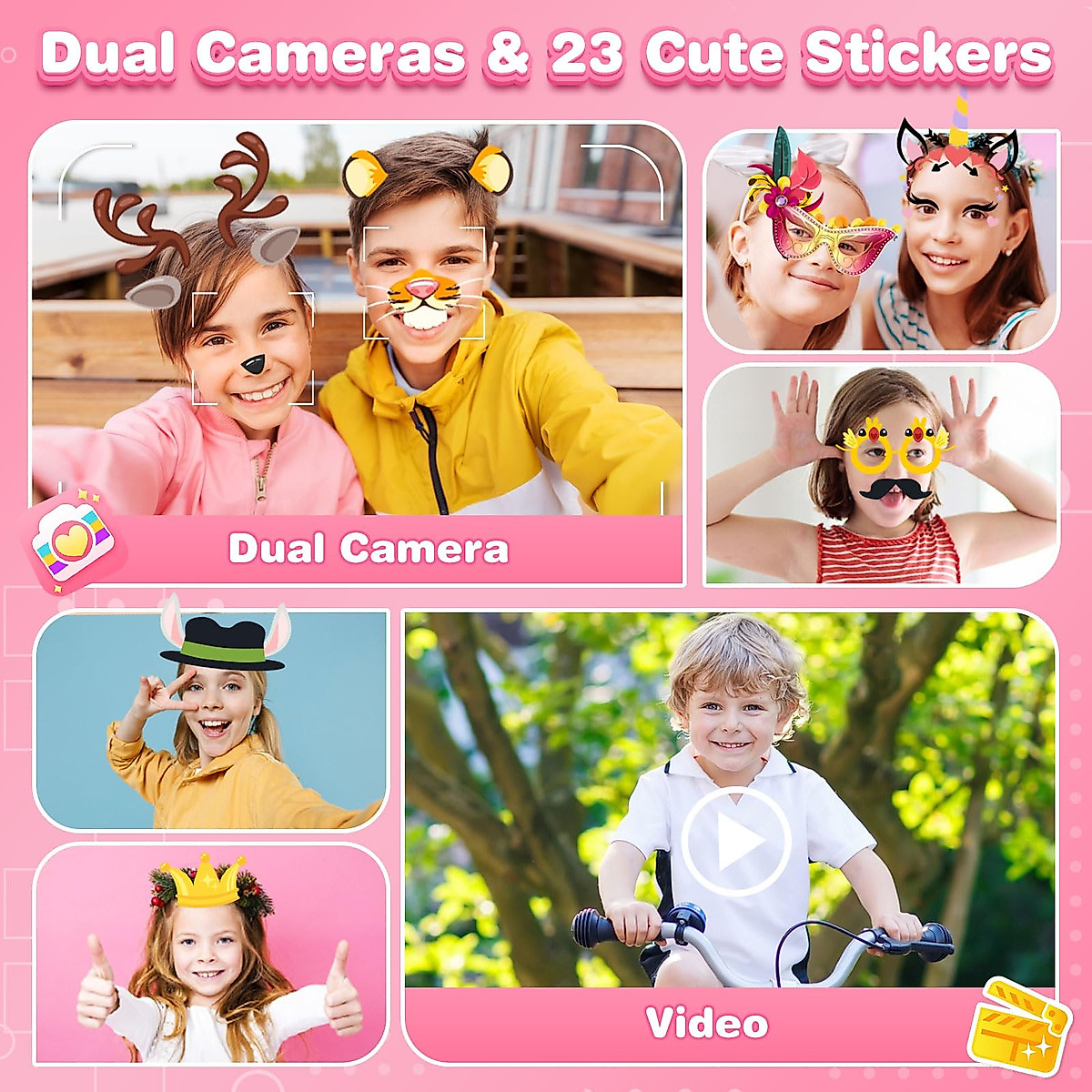 Kids Phone Toys for 3-6 Year Olds Girls, Touchscreen Kids Cell Phone with Dual Camera, MP3 Music Player, Games, Habit Tracker Kids Toddler Phone Learning Toy Birthday Gifts for Girls Age 3 4 5 6 7 8