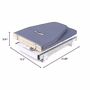 YIPONYT Ironing Board Retractable Ironing Board Closet Folding 180° Rotation Pull-Out Stow Away Easy to Install Gray