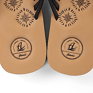 Aerusi Women's Summer Flat Flip Flop Daily Wear Beach Sandal Black