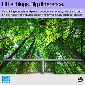 HP Envy 34 inch All-in-One Desktop PC, WUHD Display, Intel Core i5-12400, 16 GB RAM, 512 GB SSD, NVIDIA GeForce GTX 1650 Graphics, Windows 11 Home, 34-c1010 (2023),Silver