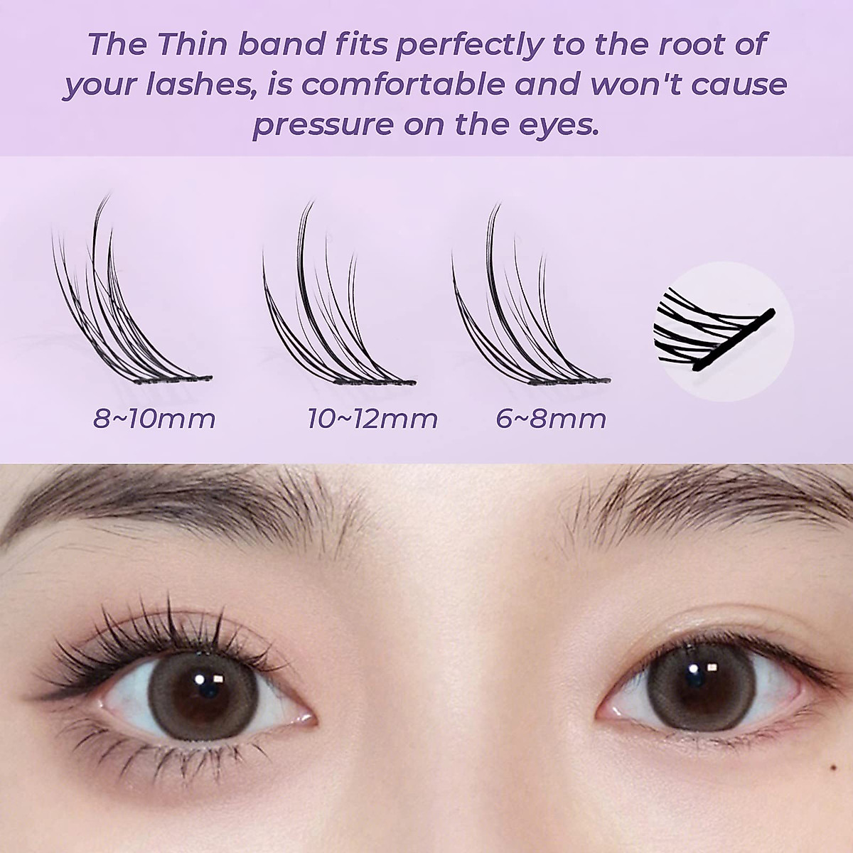 MAEXUS Lash Clusters DIY Eyelash Extensions 72 Clusters Lashes Natural Look Individual Lashes Eyelash Clusters Extensions Wispy Lashes Cluster DIY at Home (6/8/10/12 MM)