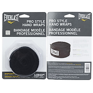 Everlast Professional Hand Wraps, 180-Inch, Black