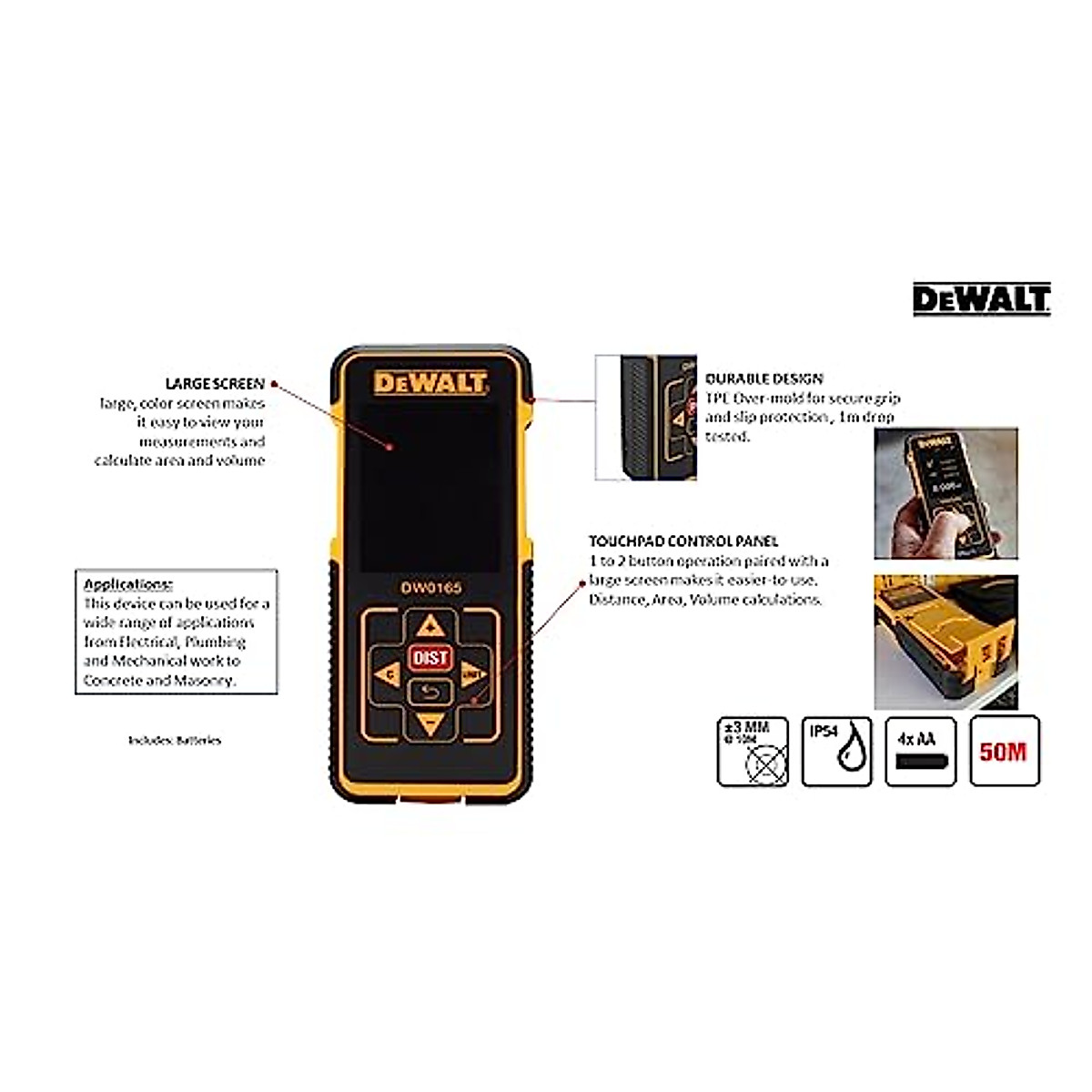 DEWALT, DW0165, DW 165FT COLOR SCREEN LDM