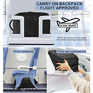 Hp hope Travel Backpack for Women Men, Expandable Airline Approved Carry On Backpack Flight Approved, Waterproof Hiking Weekender Backpack with USB Charging Port & Shoes Compartment, Black