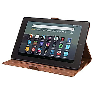 Tablet PC Case Compatible with Kindle Fire 7 Tablet Case 2022 12th Butterfly Embossed Folding Stand Protective Cover Shockproof PU Leather Flip Case Card Slot Tablet PC Case Tablet Home (Color : Brow