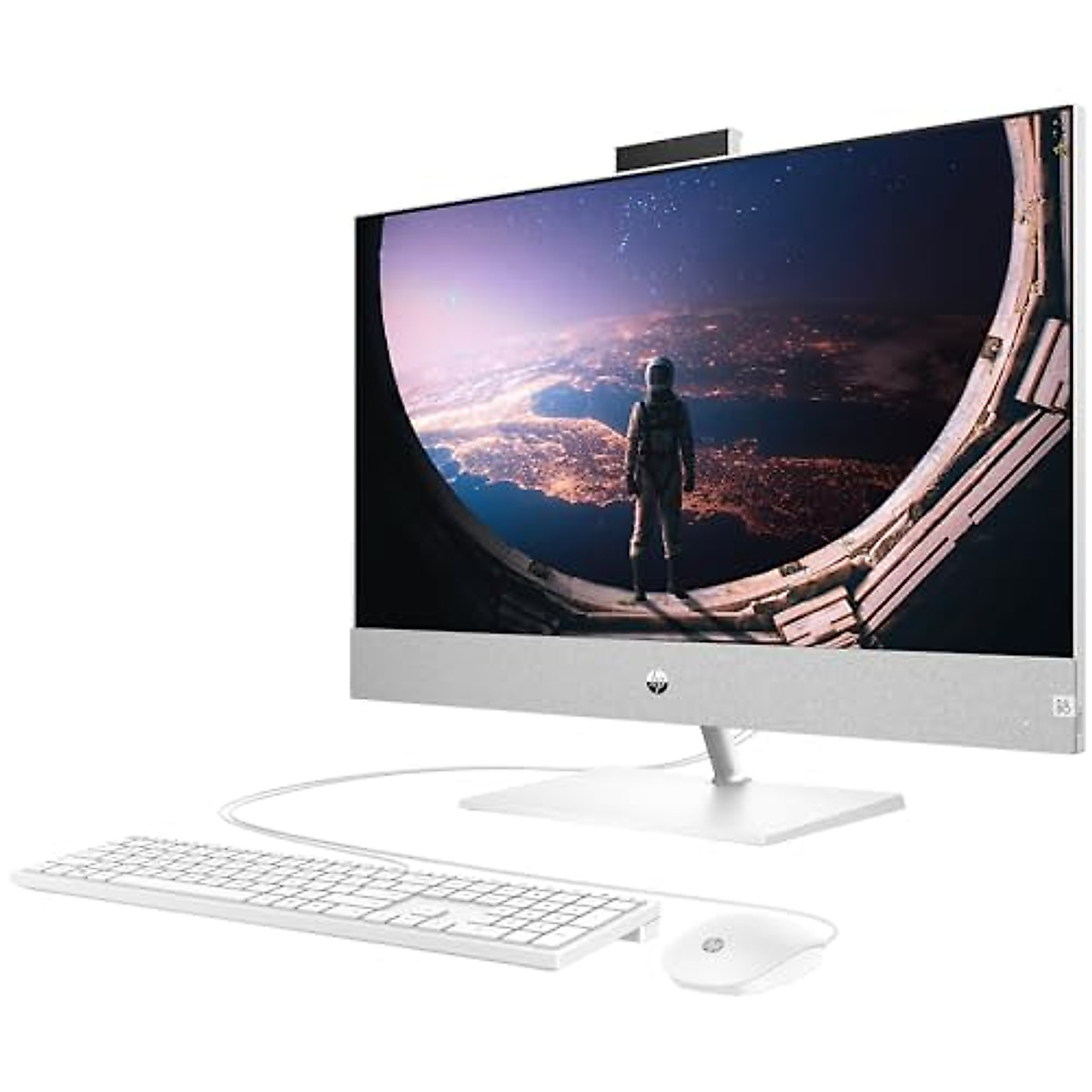 HP Pavilion 27 Business All-in-One, 27" FHD Screen, AMD Ryzen 5 5625U, 16GB RAM, 1TB SSD, Webcam, HDMI, Wi-Fi 6, Wired Keyboard & Mouse, Windows 11 Pro, White