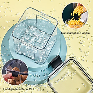 Plastic tea bag Organizer Box Caddie Storage Box Kitchen Pantry Wall storage box with 2 drawers, countertops, hold coffee, tea, sugar packets, cream, beverage bean, (1Pcs+2Pcs 720ML seal pot)