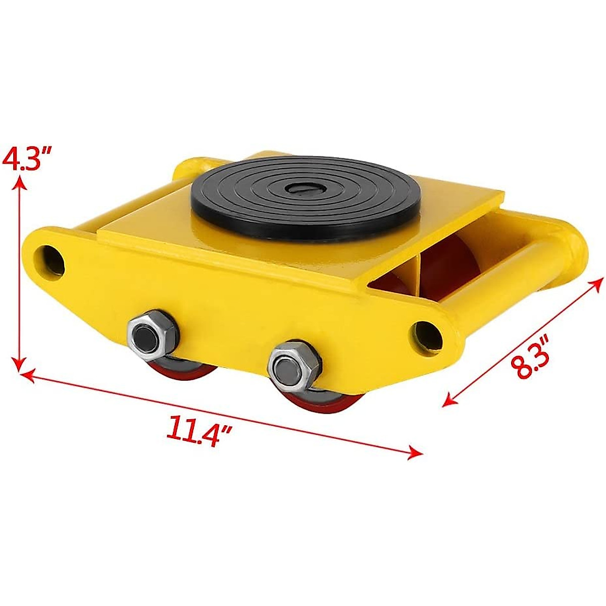 ZXMOTO Heavy Duty Machine Dolly Skates Industrial Machinery 6T 13200LBS,4pcs Machinery Mover Cargo Trolley with Steel Rollers Cap 360 Degree Rotation