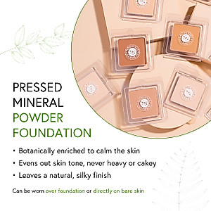 Honeybee Gardens Pressed Mineral Powder Foundation Refill, Avignon, Pale Light Neutral Shade, Adjustable Coverage, Natural Finish, With Botanical Extracts And Vitamin E, 7.5g