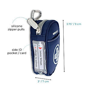 Auvi Q Case, Travel Medical Bag – Small Medication Organizer Insulated Medicine Bag “Kate” Purple Mini Medic Pouch: Asthma Inhaler Case for (Small EpiPens), Allergy Meds, Nasal Sprays or More