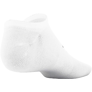 Under Armour Adult Essential Lite No Show Socks, 6-Pairs, White, Medium