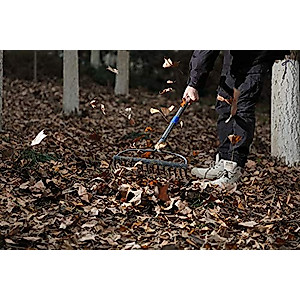 FLY HAWK 5 FT Bow Rake Heavy Duty，for lawns Raker to Gather Fallen Leaves, Weeds，Strong Hold When Working – Rust-Free(5 FT)