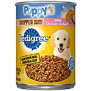 Pedigree Traditional Ground Dinner Chicken and Beef Canned Puppy Food, 13.2 Ounce (Pack of 12)