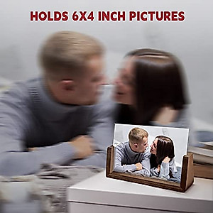 McBlancok 4x6 Horizontal Picture Frame Bulk- U Shaped Solid Wood Frame Set of 2,Clear Acrylic Photo Frame,Holds Personalized Pictures 6x4 inch for Friends & Couples Wedding Display