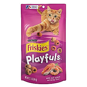 Friskies Purina Playfuls with Salmon and Shrimp Flavor Cat Treats - (10) 2.1 oz. Pouches