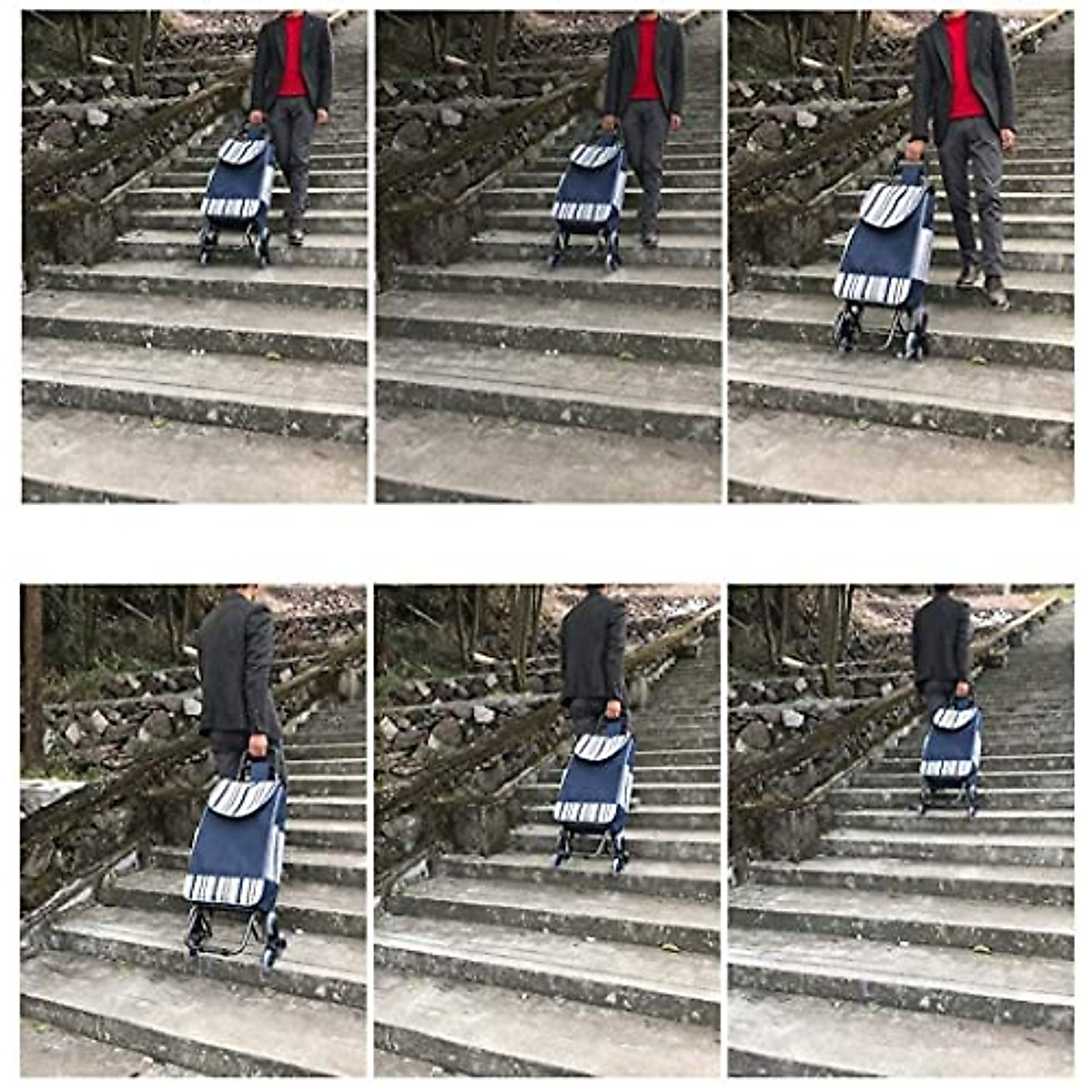 Shopping Trolley on Wheels Multi Function Shopping Cart Trip Climbing Stairs Cart Collapsible Portable Lever Car Small Trailer Trolley Storage Hand Trucks,#5 ,