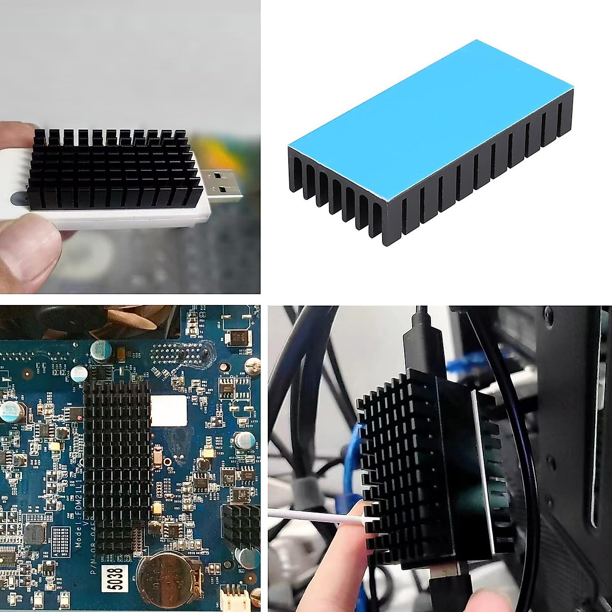 Awxlumv 2Pcs 25mm Heatsink 50x25x10mm/ 2 x 1x 0.4 inch with Thermal Conductive Tape, Cooler Aluminum Heat Sink for Cooling DIY Electronics USB WiFi Router Mini-SATA PCB Device (50mmx25mmx10mm)