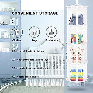 coastal rose 2Pcs Stuffed Animal Storage Foldable Stuffed Animal Net or Hammock Organizer, 4 Compartments Hanging Mesh Toy Storage Hammock for Kid Room Toys, Gloves, Hats, Socks(White)