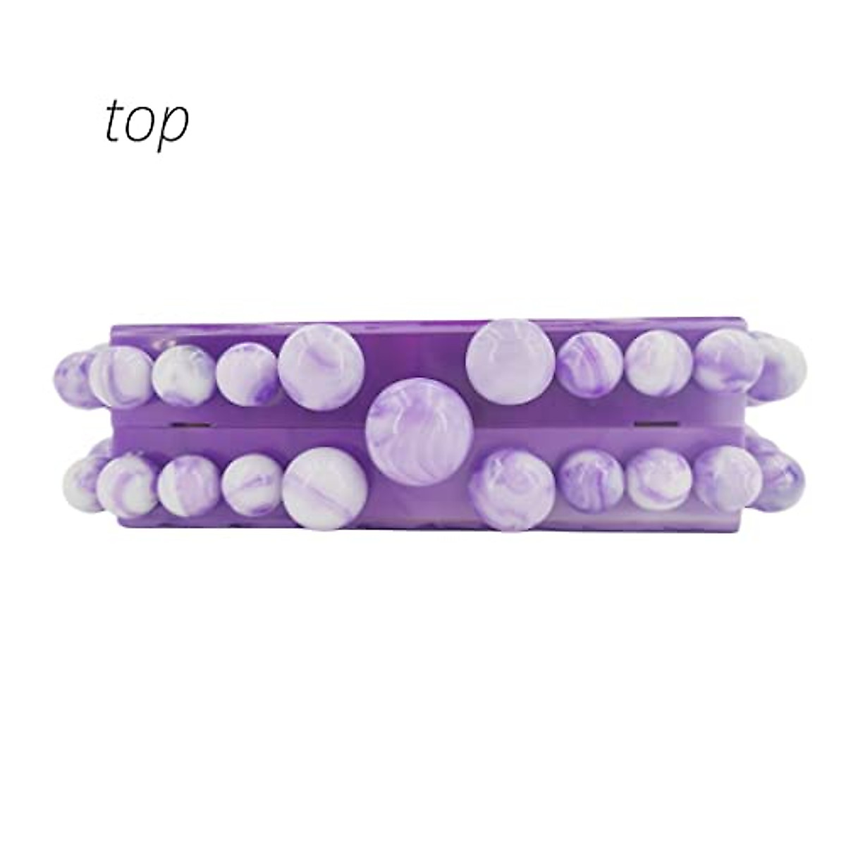 Genda 2Archer Women Acrylic Evening Clutch Shoulder Bag Marble Square Box Bead Purses for Wedding Party (Purple)