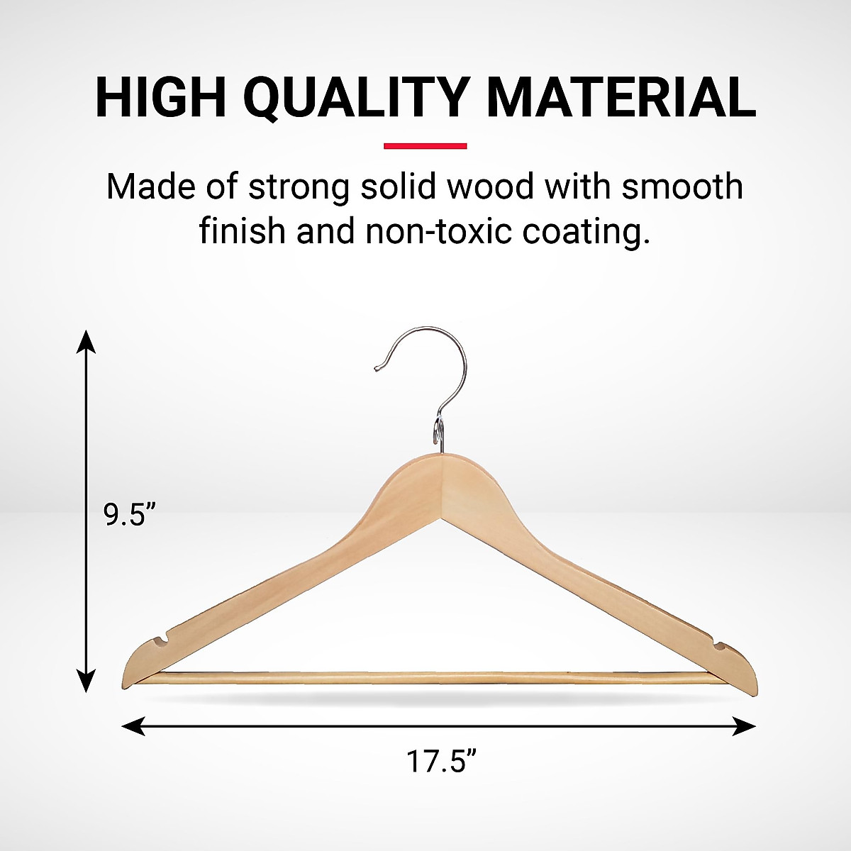 Proman Products - Kascade Hangers, Space Saving Hangers, Customize Your Closet Organization (Natural Color, 50-Pack)