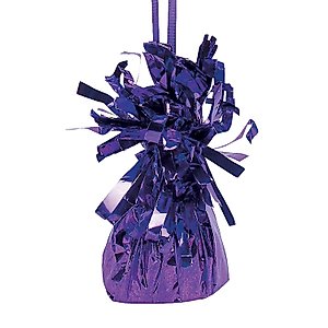 Purple Metallic Wrapped Balloon Weights for Birthday Party Decoration, Pack of 12