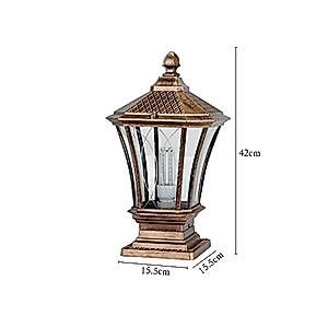 MODEBHD Continental Victoria 1-Light Glass Lantern European Column Lamp Outdoor Table Lamp Modern Simple Aluminum Waterproof Street Post Light E27 Decoration Illumination Bollard Lamps