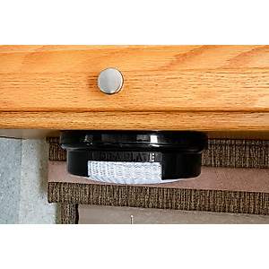 Camco 9-inch Pop-A-Plate Plastic Plate Dispenser | Ideal for Compact Spaces, RVs and Trailers | Mounts Under Cabinets or Shelves | Black (57006)