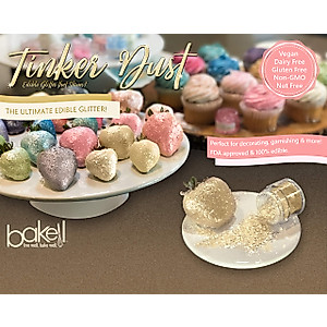 Bakell Tinker Dust - White Pearl (5g 1x Jar) | Edible Glitter for Cakes, Cupcakes, Cake Pops, Drinks