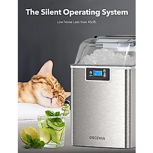 Nugget Ice Maker Countertop 44lbs, Pebble Ice Maker Machine, 15mins Ice-Making, Self-Cleaning, 4lbs Ice Backet, 2.2L Water Tank, Sonic Ice Maker for Home Office Bar Party