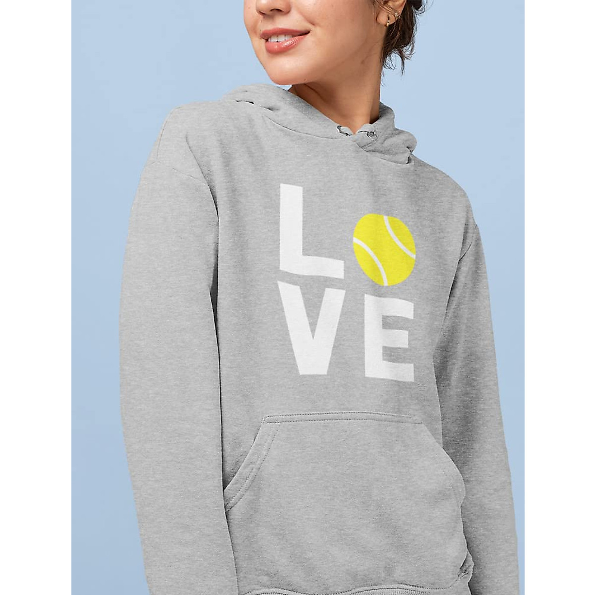 Love Tennis Sweatshirt Hoodie for Women Teen Girls Novelty Gifts for Coaches Fan Players Hoodies Medium Gray