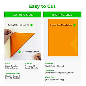 HTV Heat Transfer Vinyl - 30 Packs 12" x 10" Ultra-Stretchable Iron on Vinyl for T-Shirts, 15 Vibrant Colors HTV Vinyl Bundle, Upgraded PU Heat Transfer Vinyl Sheets, Premium HTV Vinyl for Cricut