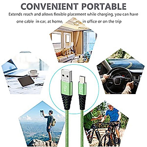 Aurnoet USB C Cable 4pack 6ft Type C Charger Nylon Braided USB C Charger Cord Fast Charging Cable for Samsung Galaxy S21 S20 S10 Plus Note 10 LG Google Pixel Moto etc