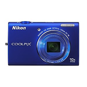 Nikon COOLPIX S6200 16 MP Digital Camera with 10x Optical Zoom NIKKOR ED Glass Lens and HD 720p Video (Blue)