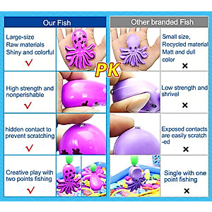 FIVEDAOGANG Magnetic Fishing Game 45 PC Ocean Sea Floating Fish Colorful Animals with Net Portable Storage Bag | Kiddie Pool Bathtub Game for Age 3 4 5 6 Year Kids Toddler(XX-Large Set)