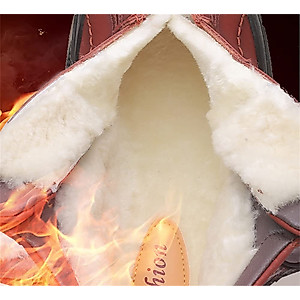 crazynekos Mens Winter Fashion Trekking Backpacking Snow Boots Water Resistant Shoes Non-Slip Fully Fur Lined Breathable Lightweight Hiking Boot (Khaki,8.5)