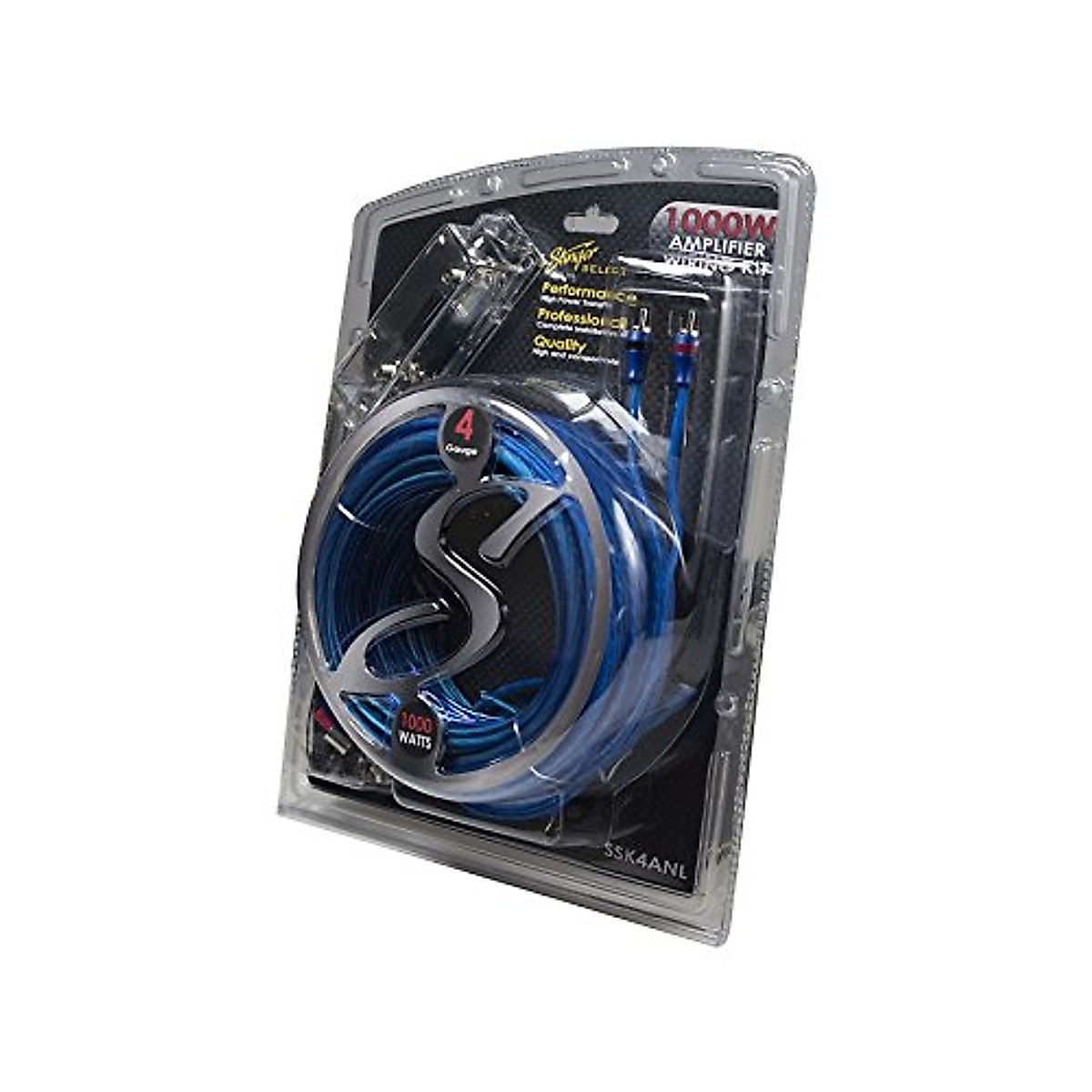 STINGER SSK4ANL 4Ga 1000W Complete Wiring Kit, blue, "10.25"" x 7"" x 4"""